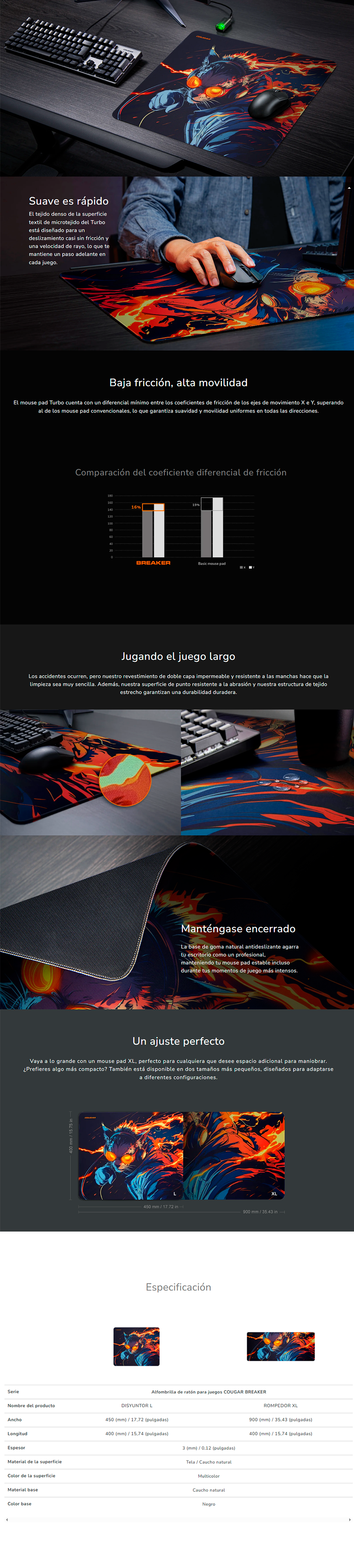 Mousepad Cougar Breaker XL / 900x400x3 mm / CGR-BREAKER-XL | DD Tech