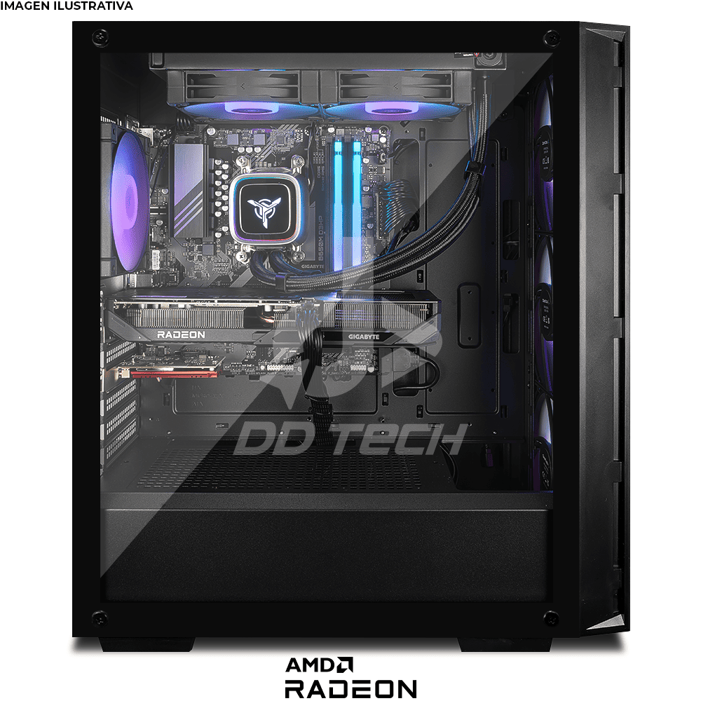 Computadora PRIDE GAMING VIPER PRO V2 / AMD RADEON RX 9060 XT 8GB / AMD ...