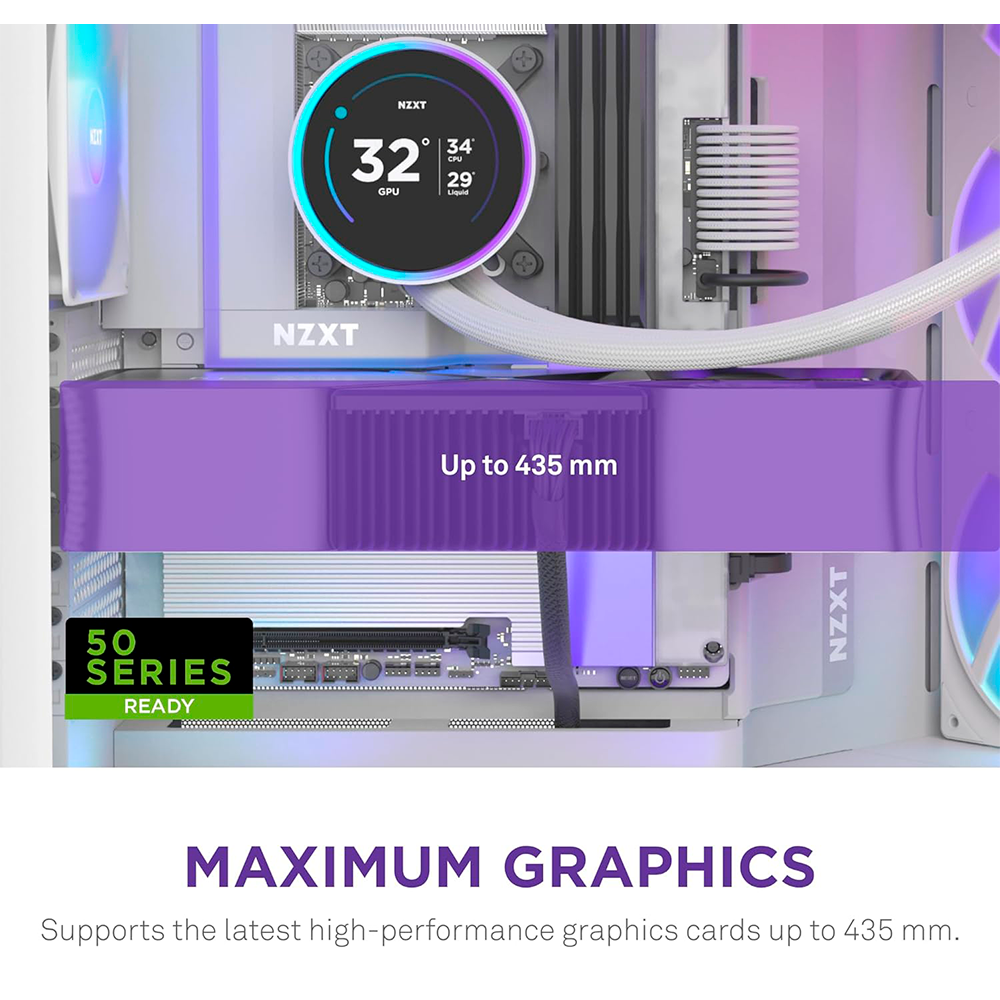 Gabinete NZXT H9 Flow RGB+ (2025) / ATX Mid-Tower / Carcasa de Doble Cámara / Airflow para PC ...