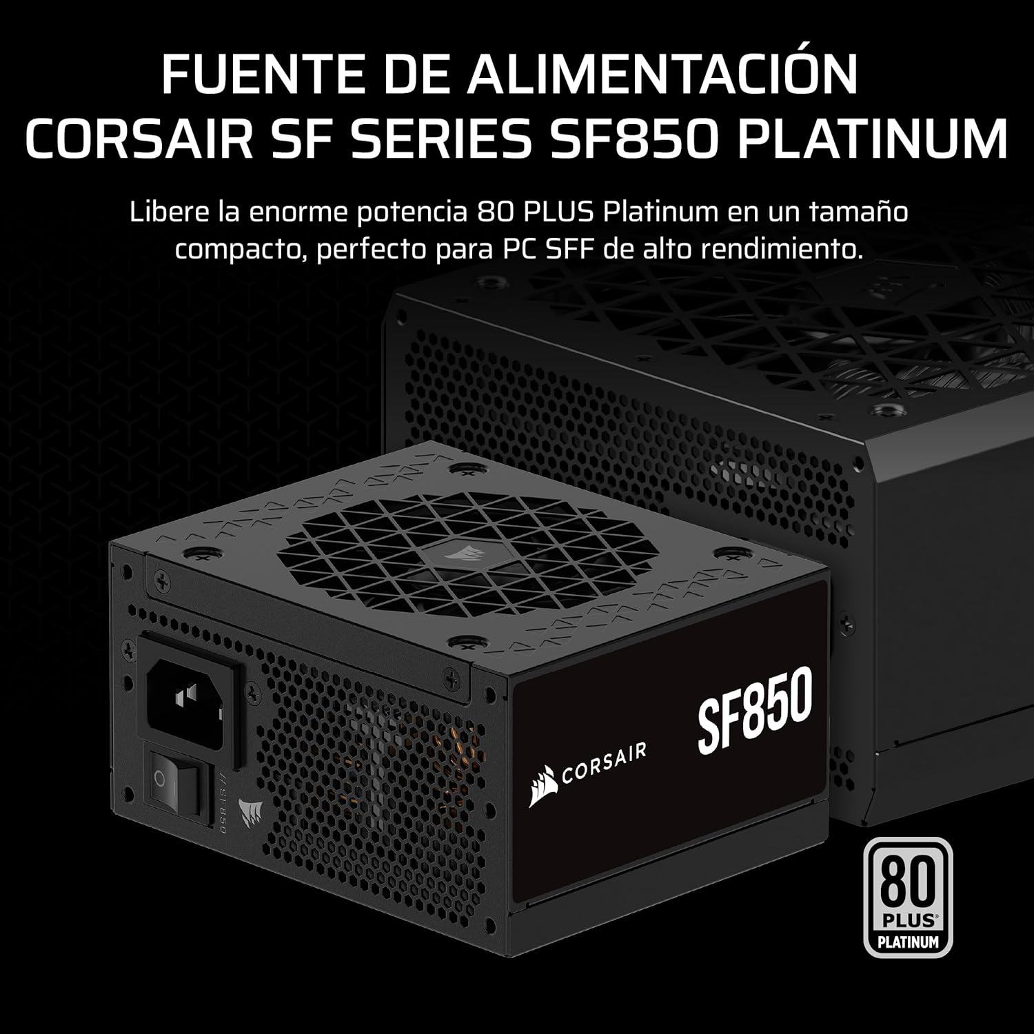 Fuente de Poder Corsair SF850 / 850W / 80+ Platinum SFX / Modular / 24 ...