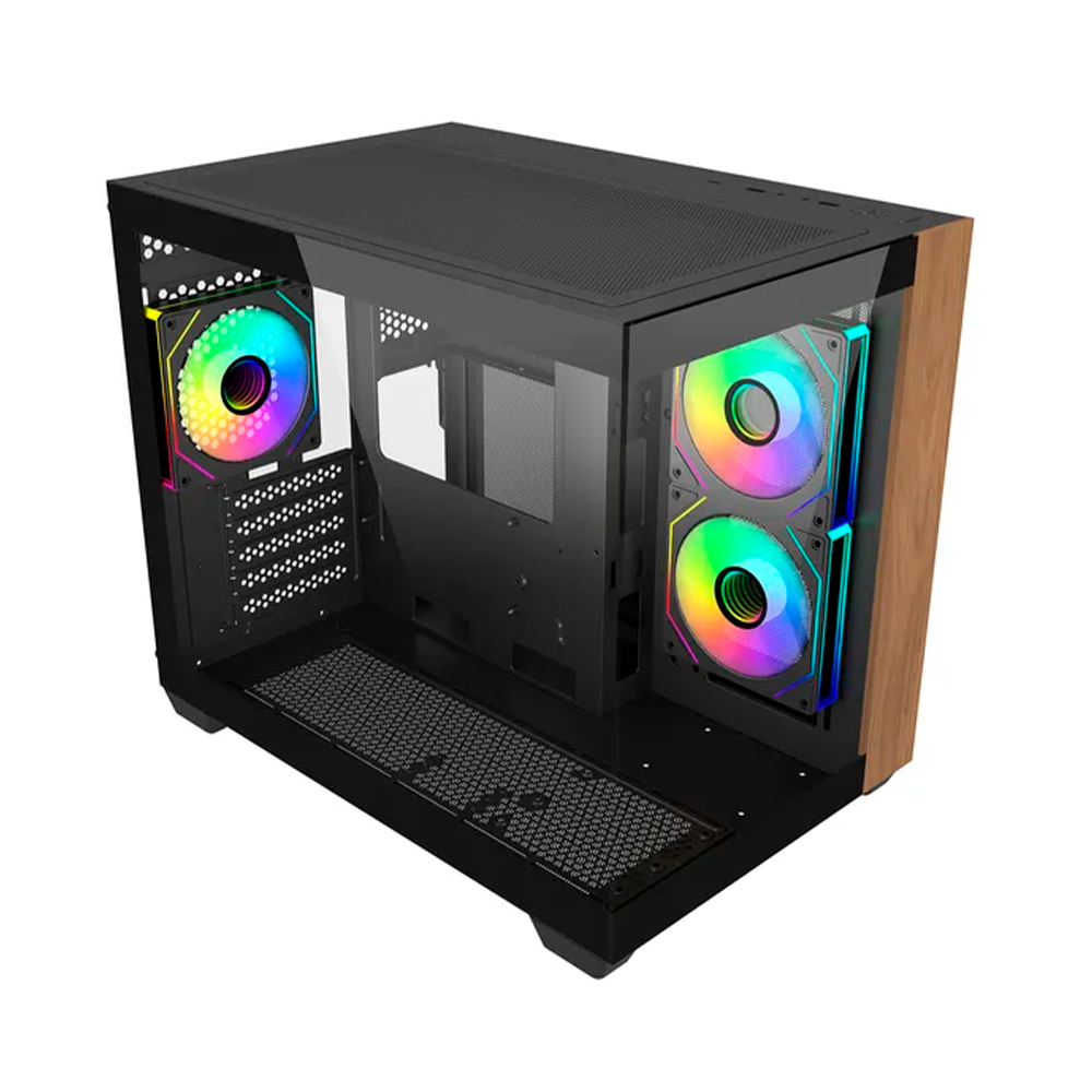 Gabinete Gamer Cooler Master Elite 481 Wood / Micro-ATX/Mid-Tower ...