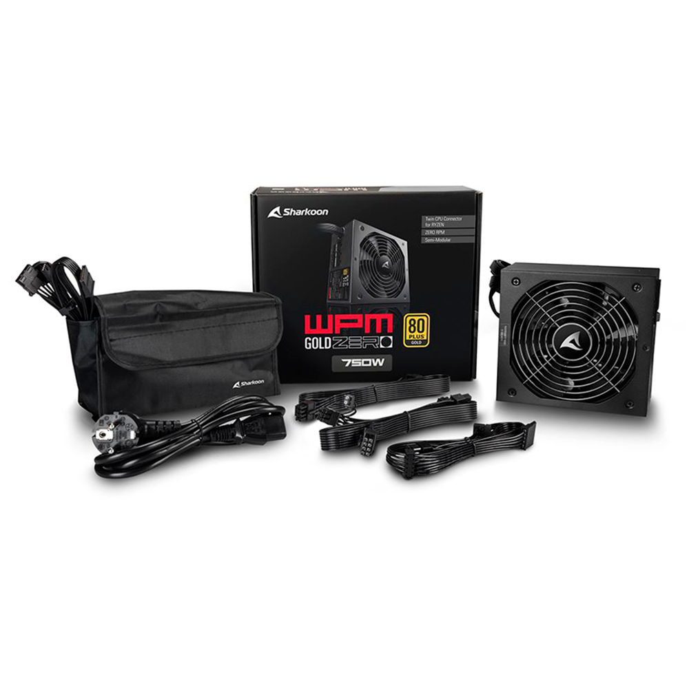 Fuente de Poder Sharkoon WPM Gold Zero 750W / 80+ Gold / ATX 2.3 / 750W / WPM GOLD ZERO 750W ...