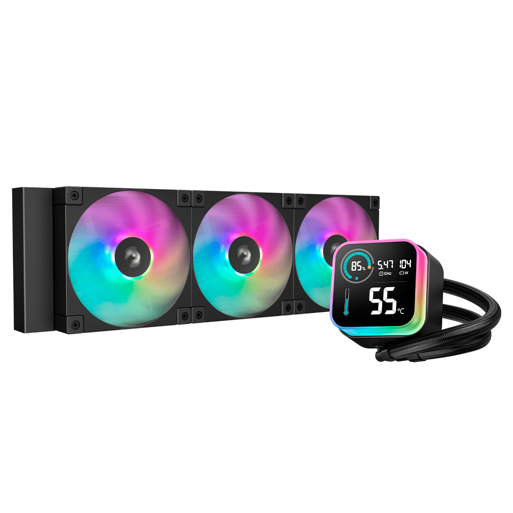 Enfriamiento Líquido DeepCool LQ360 ARGB / 3x120mm / 600-2400RPM / Negro / R-LQ360-BKLSMW-G-1 ...