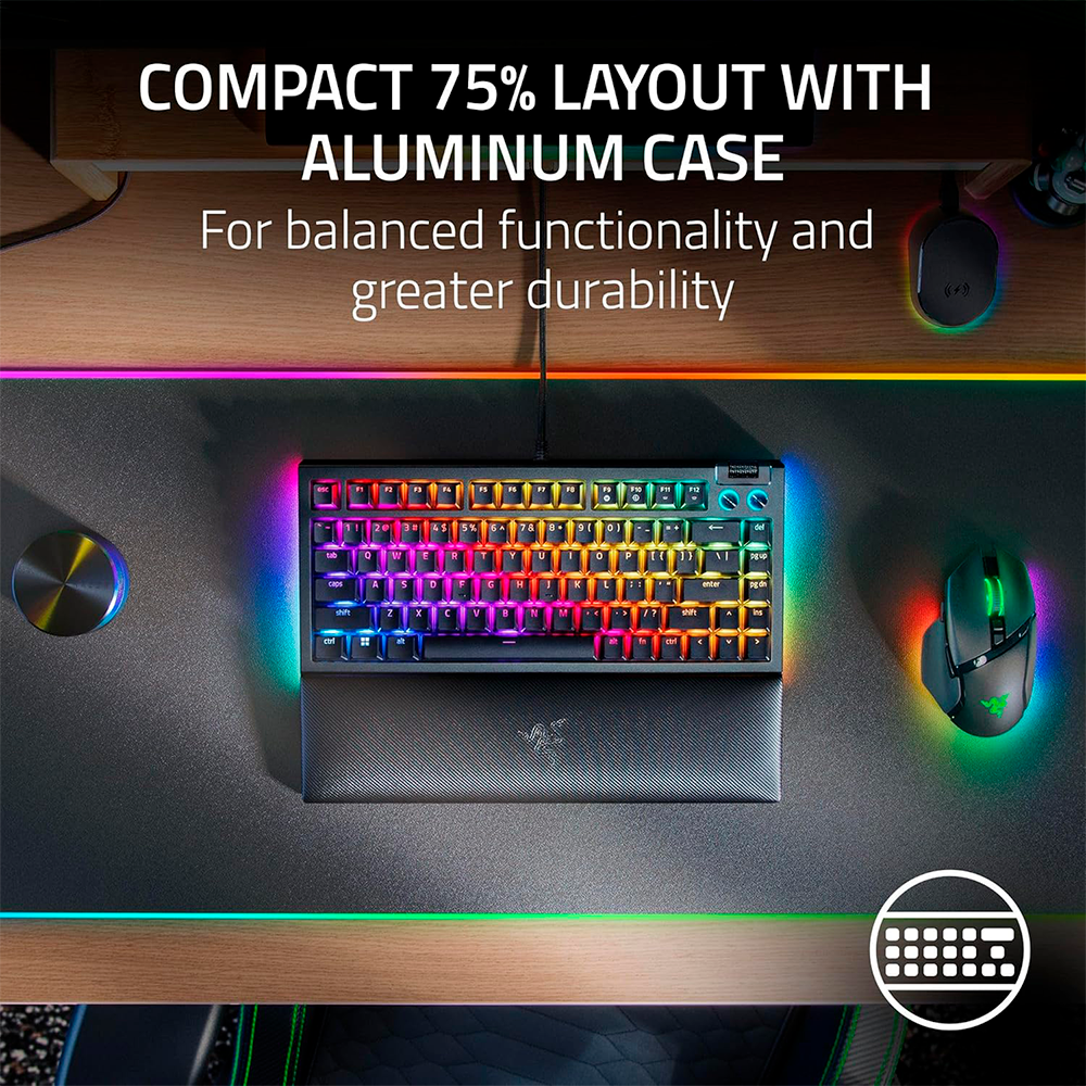Teclado Gamer Razer BlackWidow V4 PRO 75% / Inlámbrico / Chroma RGB ...