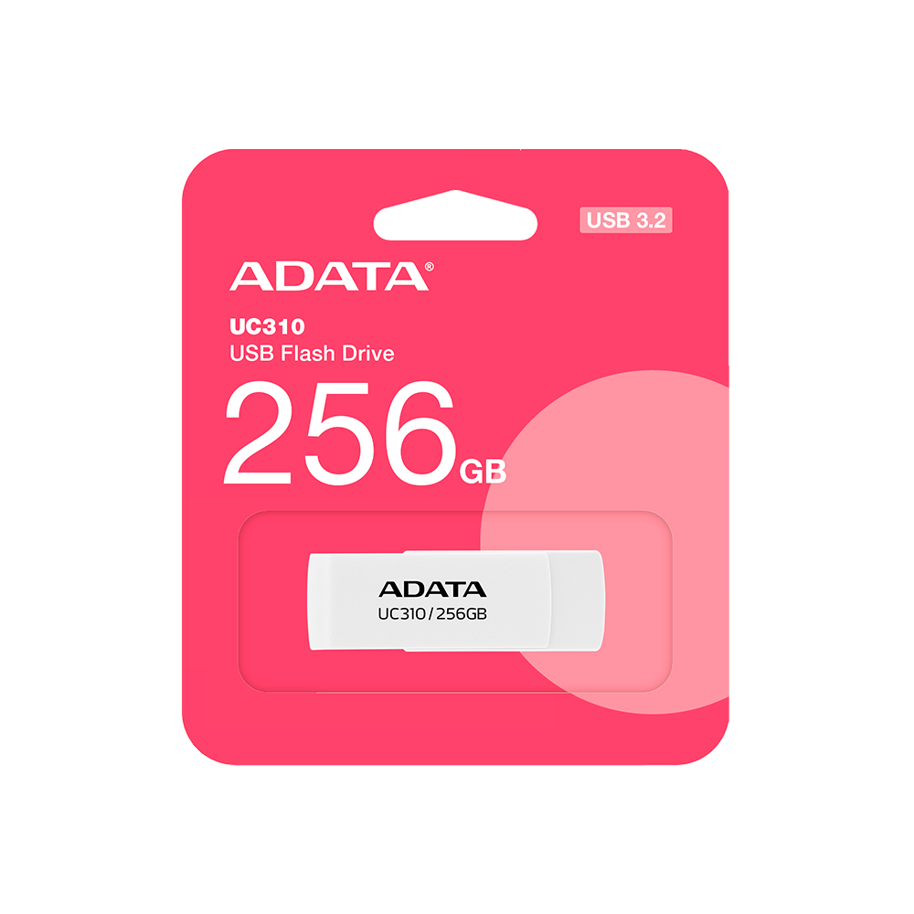 Memoria USB Adata UC310 / 256GB / Lectura 100 MB/s / USB 3.2 / Blanco ...