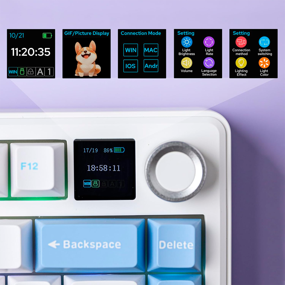 Teclado Mecánico Aula F75 MAX / Inalámbrico / Con Pantalla TFT y ...