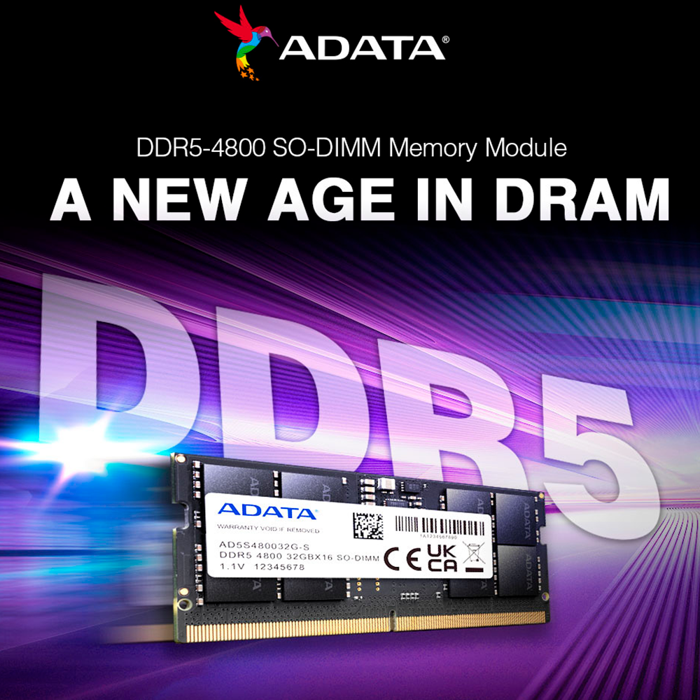 Memoria RAM Adata DDR5 / 4800MHz / 16GB / On-Die ECC / SO-DIMM / AD5S480016G-S | DD Tech