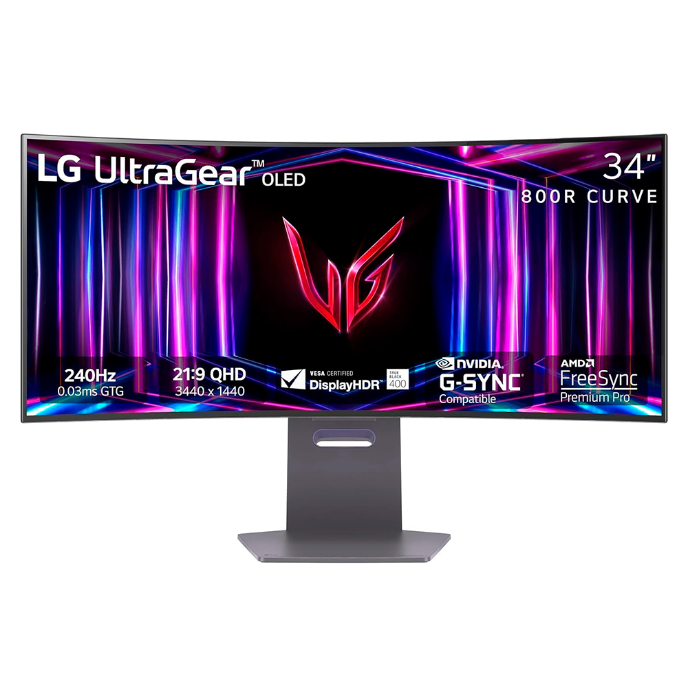 Monitor Curvo Gamer LG 34GS95QE / 34” / WQHD 1440p / Ultragear OLED / 800R / 240Hz / 0.03ms ...