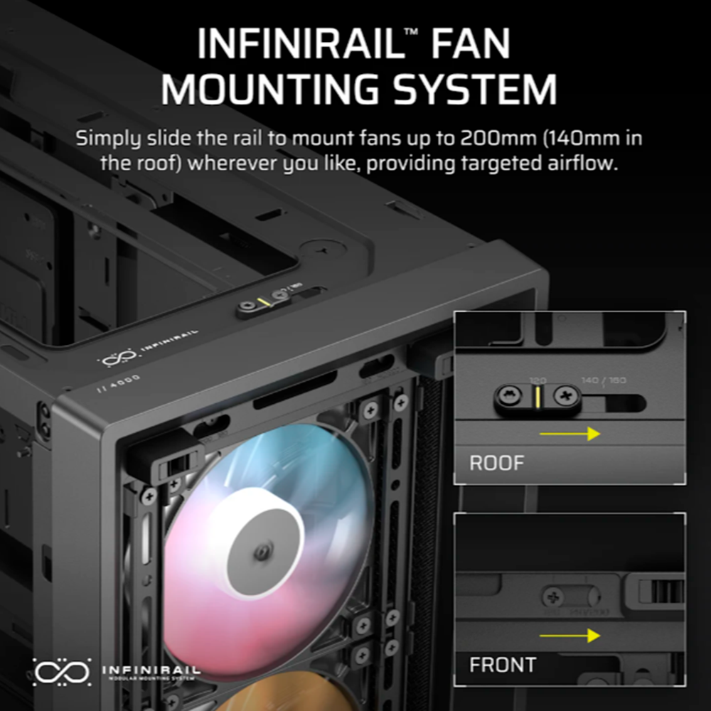 Gabinete Corsair FRAME 4000D RS ARGB / Midi-Tower, ATX/EATX/Micro-ATX ...