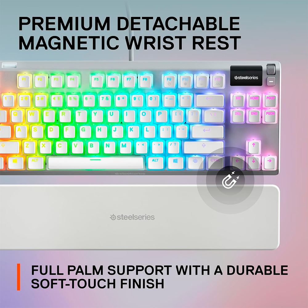 Teclado Gamer SteelSeries Apex 7 TKL GHOST / Iluminación RGB / Pantalla ...