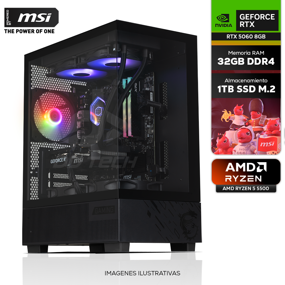 Computadora PRIDE MSI ANACONDA V2 / NVIDIA GeForce RTX 5060 8GB / AMD ...