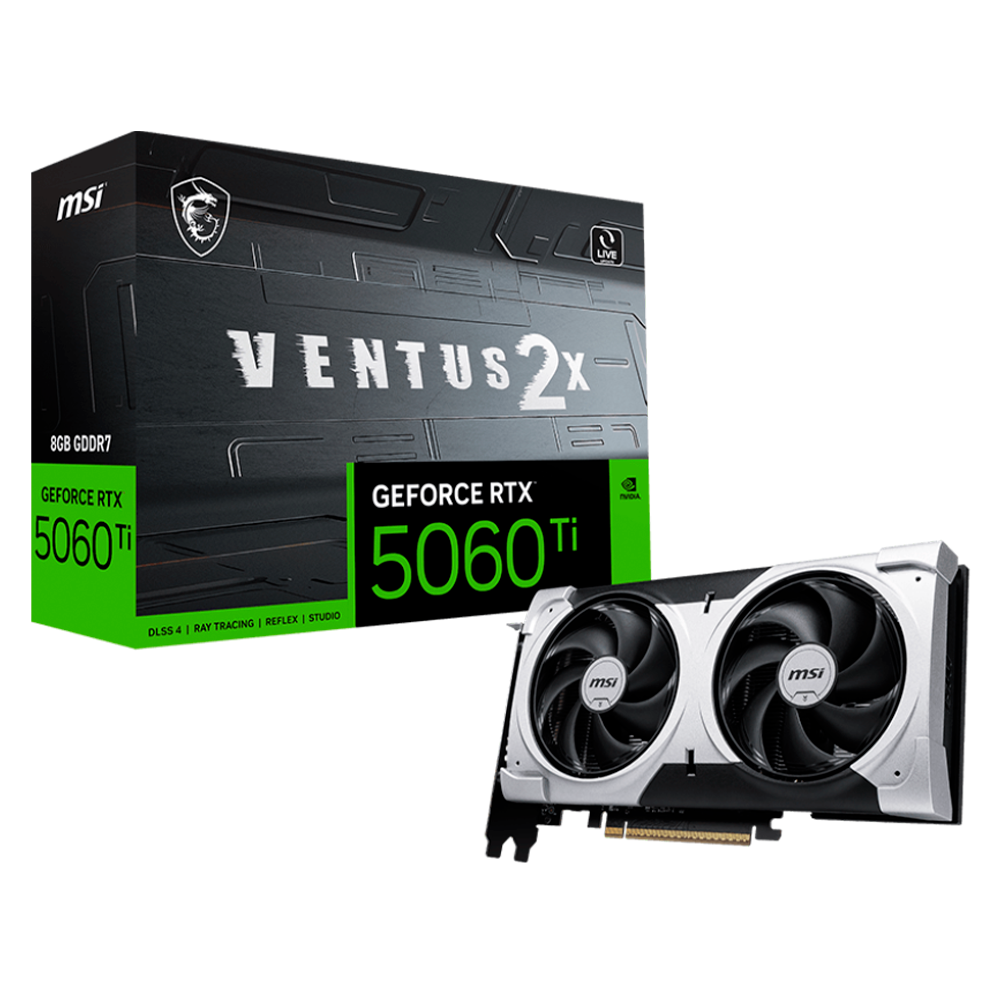 Tarjeta de Video MSI NVIDIA GeForce RTX 5060 Ti VENTUS 2X PLUS / 8GB / 128-bit GDDR7 / PCI ...
