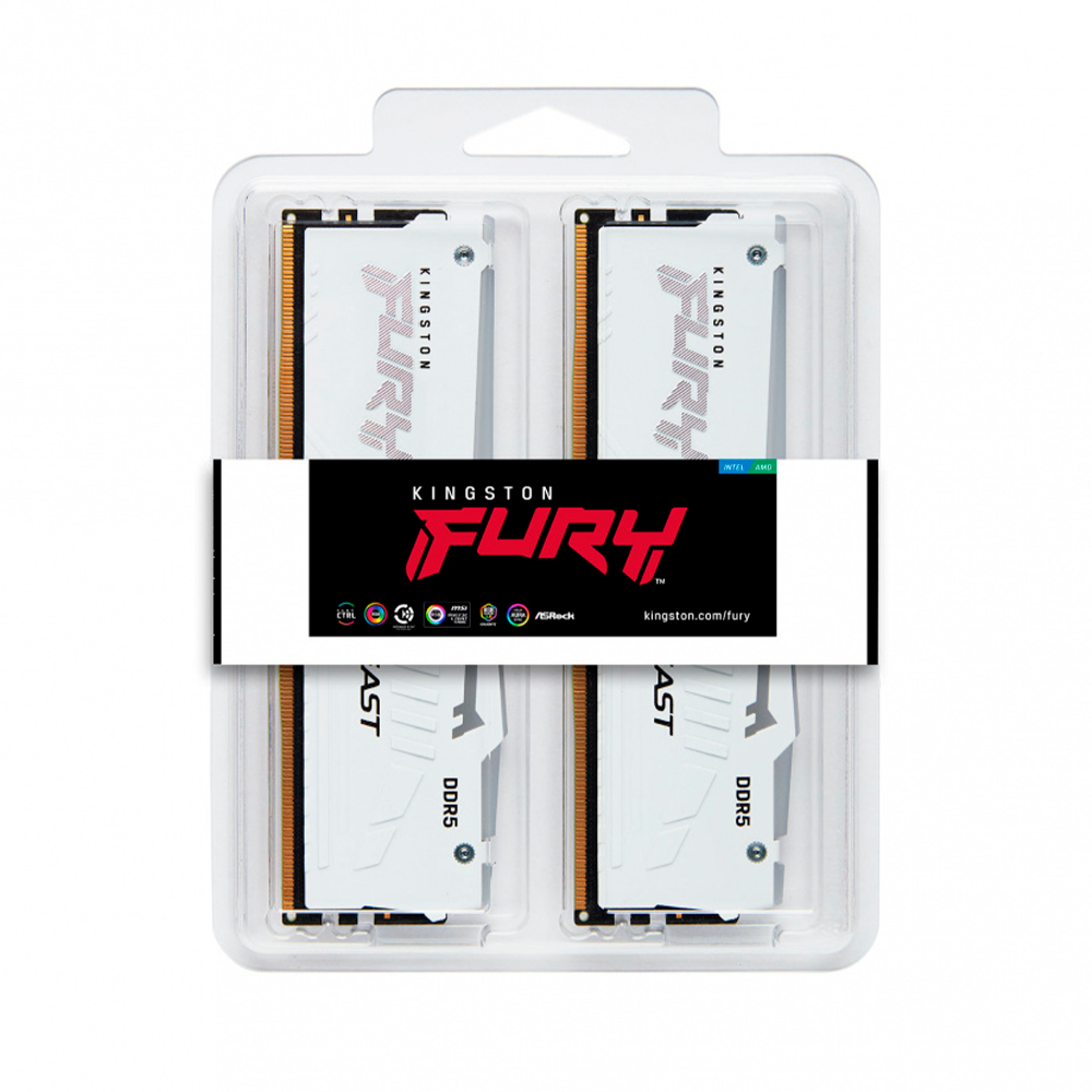 Memoria Ram Kingston Fury Beast RGB / DDR5 / 6000MHz / 32GB (2x16GB) / On-Die ECC / CL30 / XMP ...