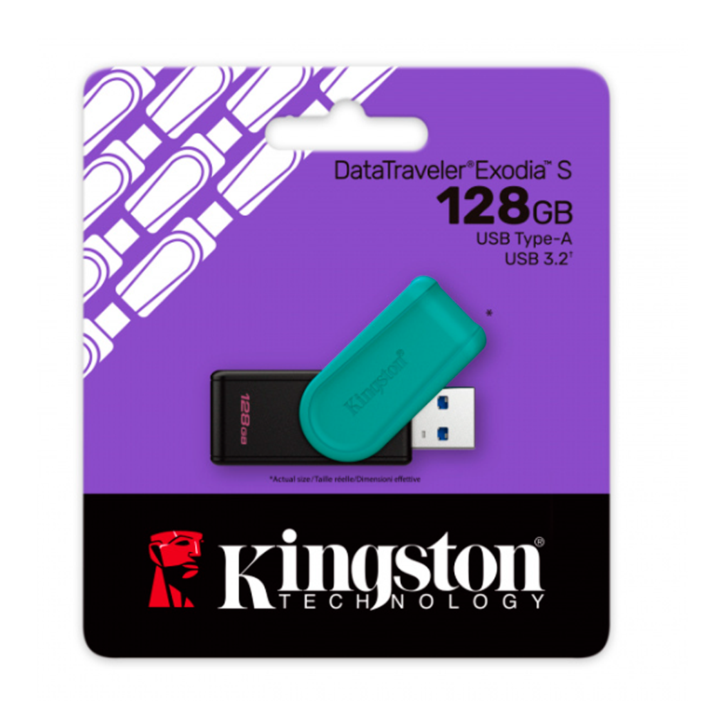 Memoria USB Kingston Exodia S / 128GB / USB-A 3.2 / Azul / DTXS/128GB | DD Tech