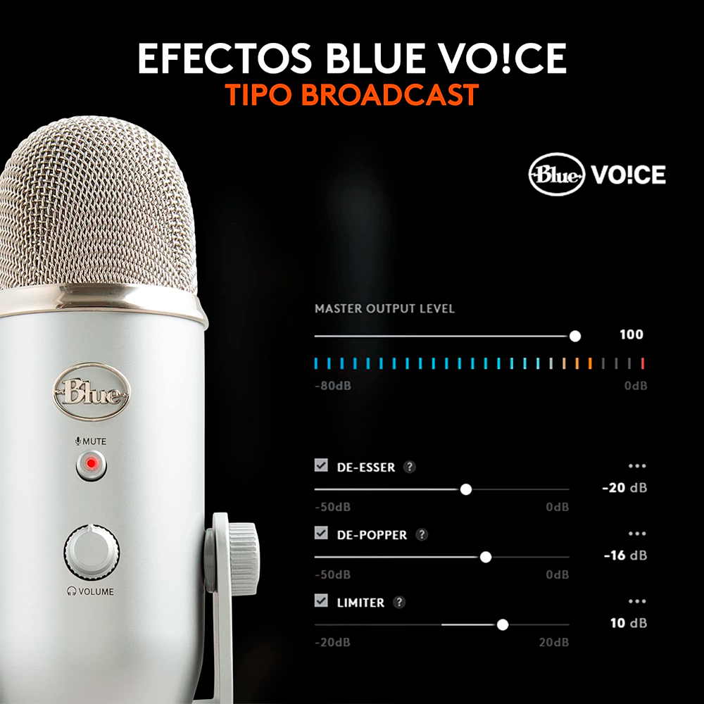 Micrófono Blue Yeti / PC, Mac, Juegos, Grabaciones, Streaming, Podcast / 4 Patrones de Captación ...