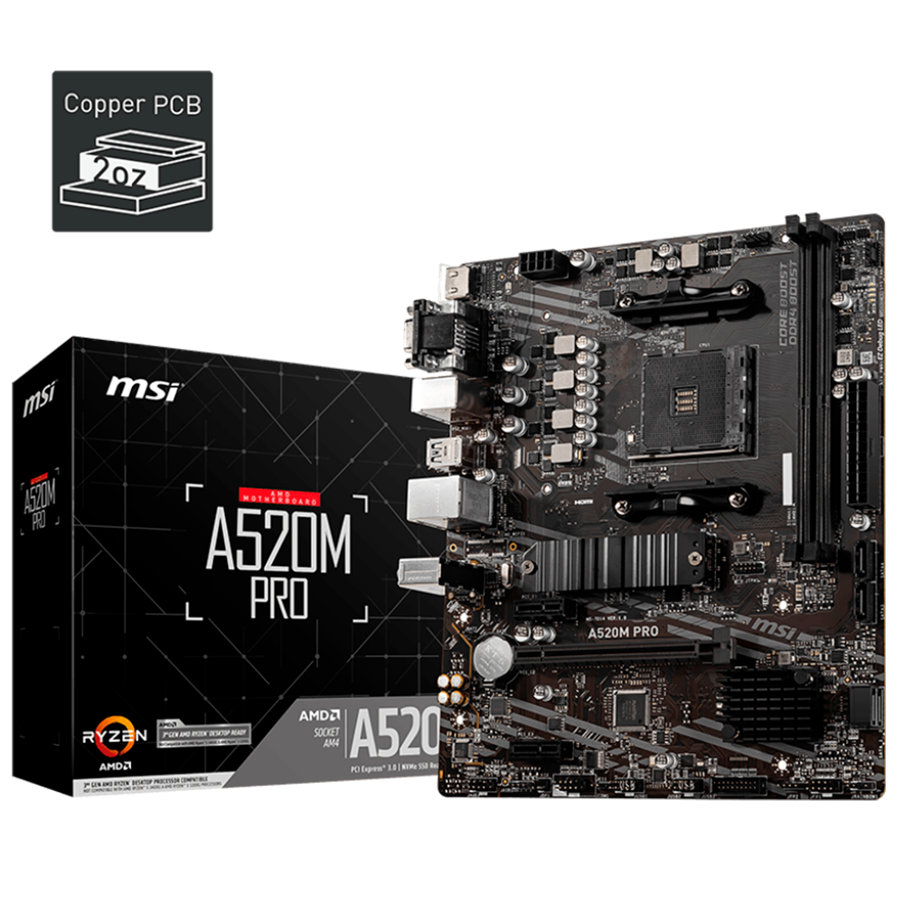 Tarjeta Madre MSI A520M PRO / micro ATX / AM4 / AMD A520 / HDMI / Up to ...
