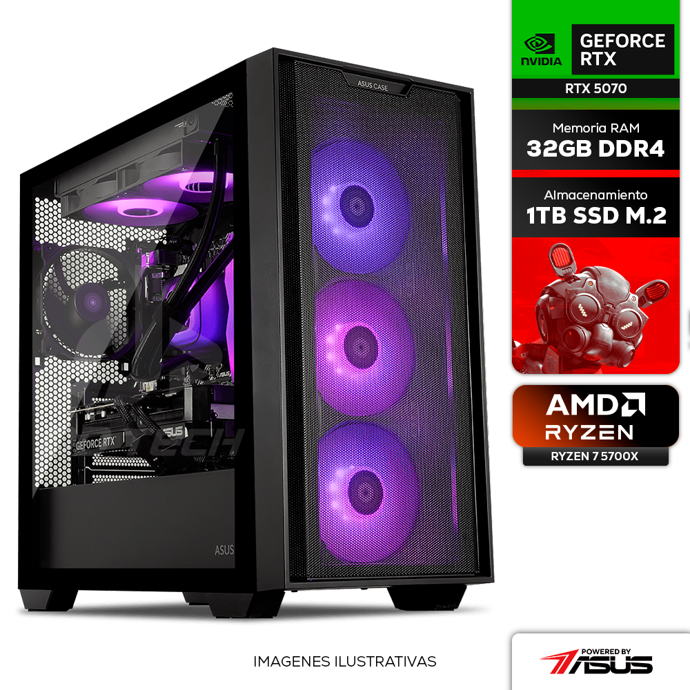 Computadora PRIDE GAMING PBA AGRA V3 / Ryzen 7 5700x / Nvidia GeForce ...