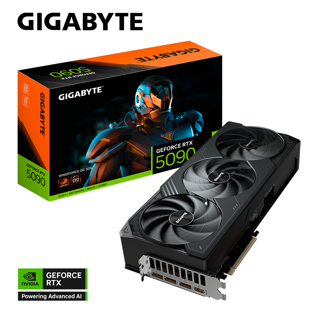 Tarjeta de Video GIGABYTE GeForce RTX 5090 WINDFORCE OC Edition / 32GB GDDR7 / 512-bit ...