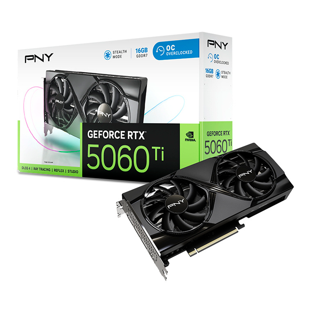 Tarjeta de Video PNY NVIDIA GeForce RTX 5060 Ti OC Dual Fan / 16GB 128 ...