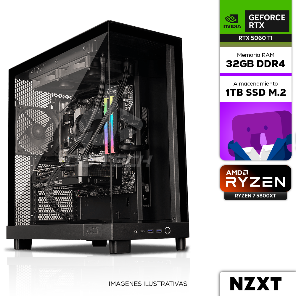 Computadora PRIDE GAMING DWN V6 / GeForce RTX 5060 TI / AMD Ryzen 7 ...