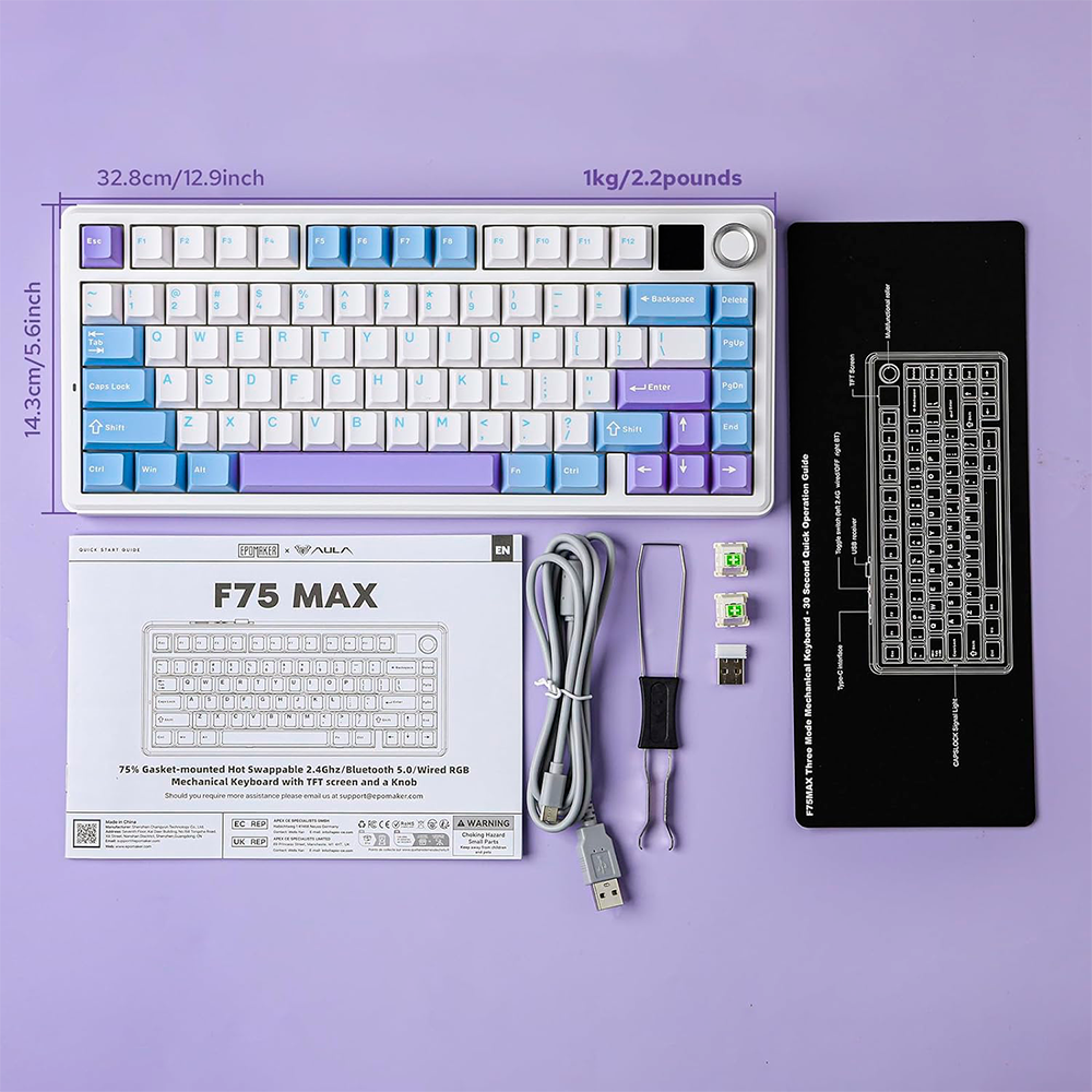 Teclado Mecánico Aula F75 MAX / Inalámbrico / Con Pantalla TFT y ...