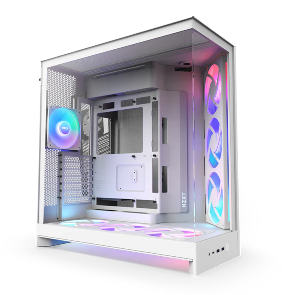 Gabinete NZXT H9 Flow RGB+ (2025) / ATX Mid-Tower / Carcasa de Doble Cámara / Airflow para PC ...
