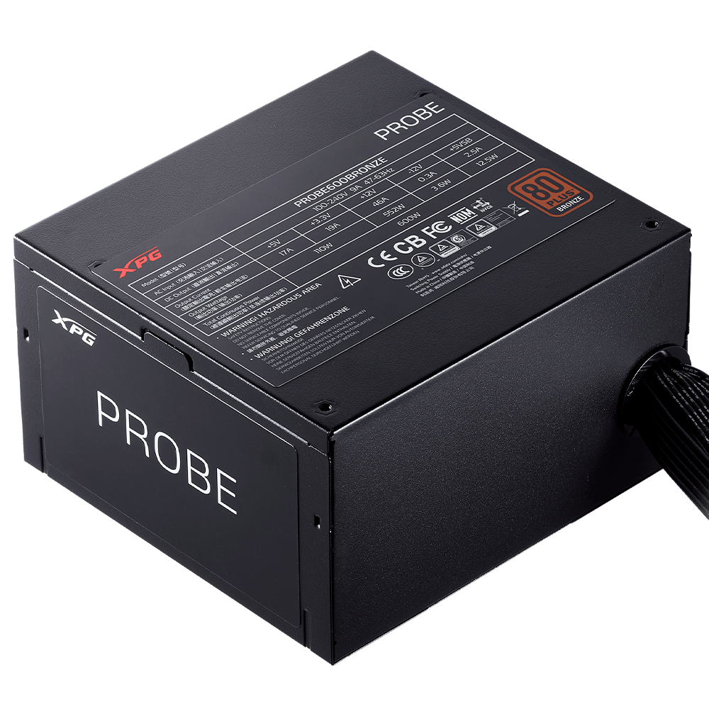 Fuente de Poder XPG PROBE 80+ Bronze / 24 pin / ATX / 120mm / 600W / PROBE600B-BKCUS / XPG ...