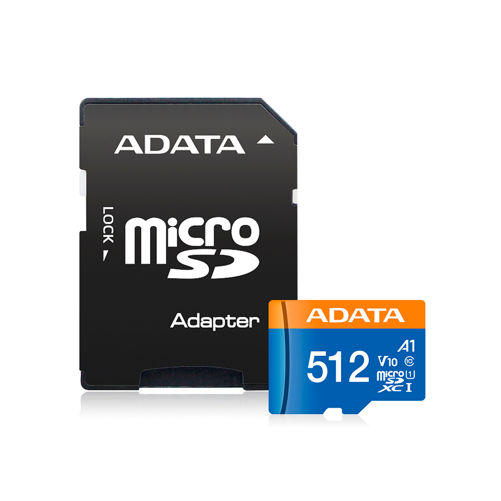 Memoria Flash Adata Premier / 512GB MicroSDXC UHS-I Clase 10 / Con Adaptador / AUSDX512GUICL10A1 ...