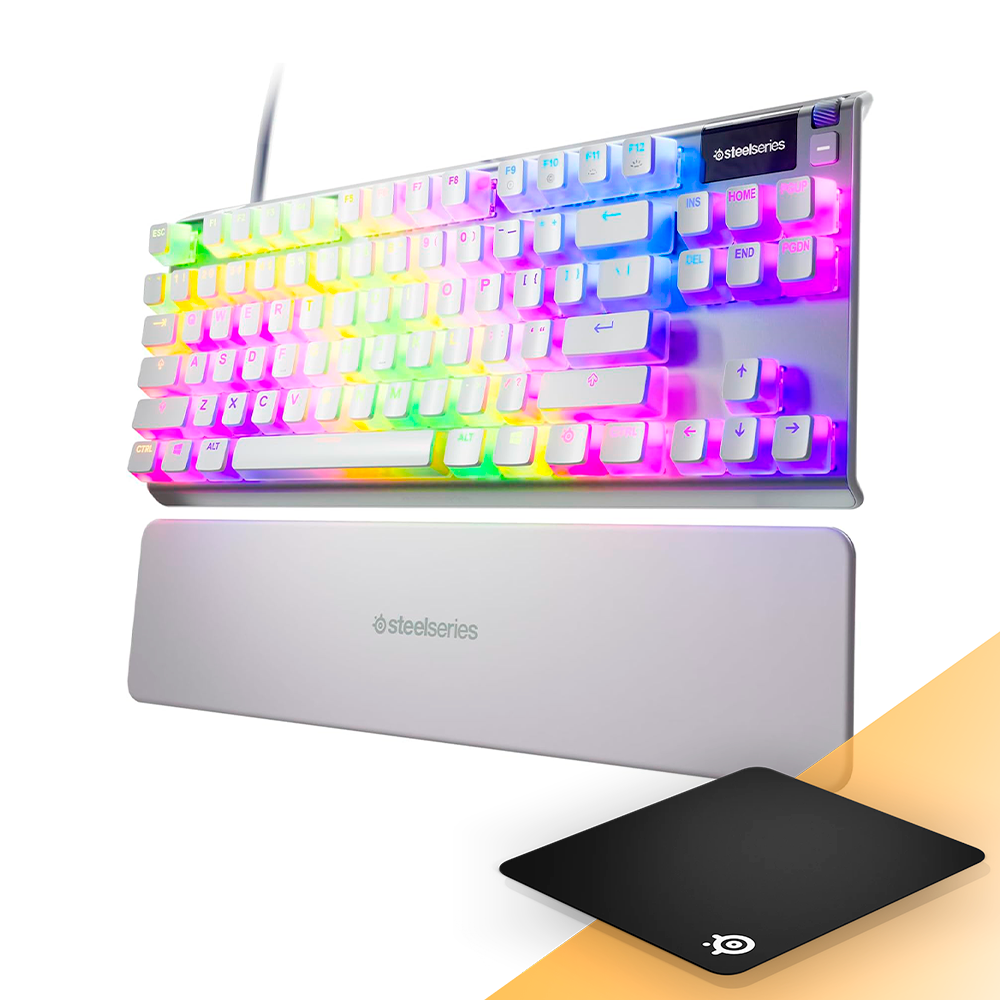 Teclado Gamer SteelSeries Apex 7 TKL GHOST / Iluminación RGB / Pantalla ...