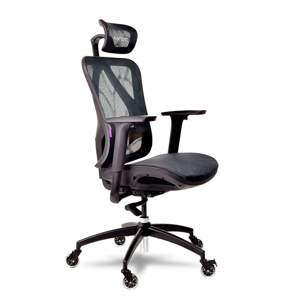Silla Gamer Munfrost Nexus / Color Negro / Reclinable /Con Soporte Lumbar / Hasta 180kg / Ruedas ...
