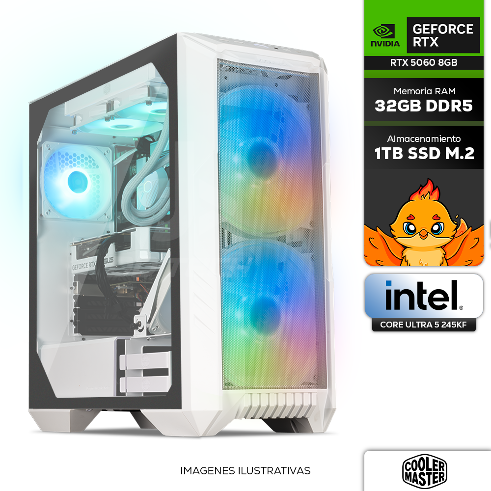 Computadora PRIDE COOLER MASTER POLAR V2 / GeForce RTX 5060 8GB / Intel ...
