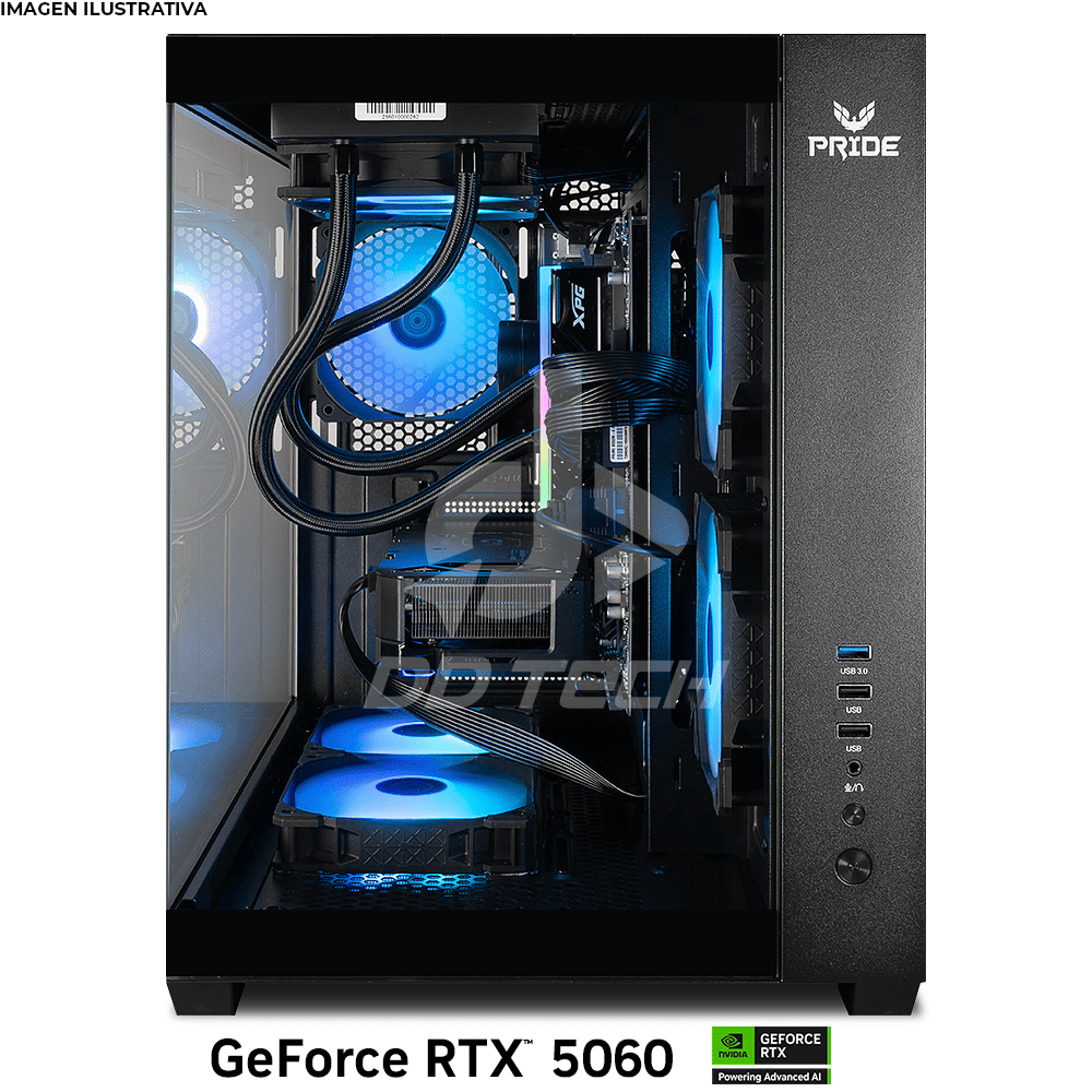 Computadora PRIDE GAMING FACTOR BLACK V2/ AMD Ryzen 7 5700X / RTX 5060 ...