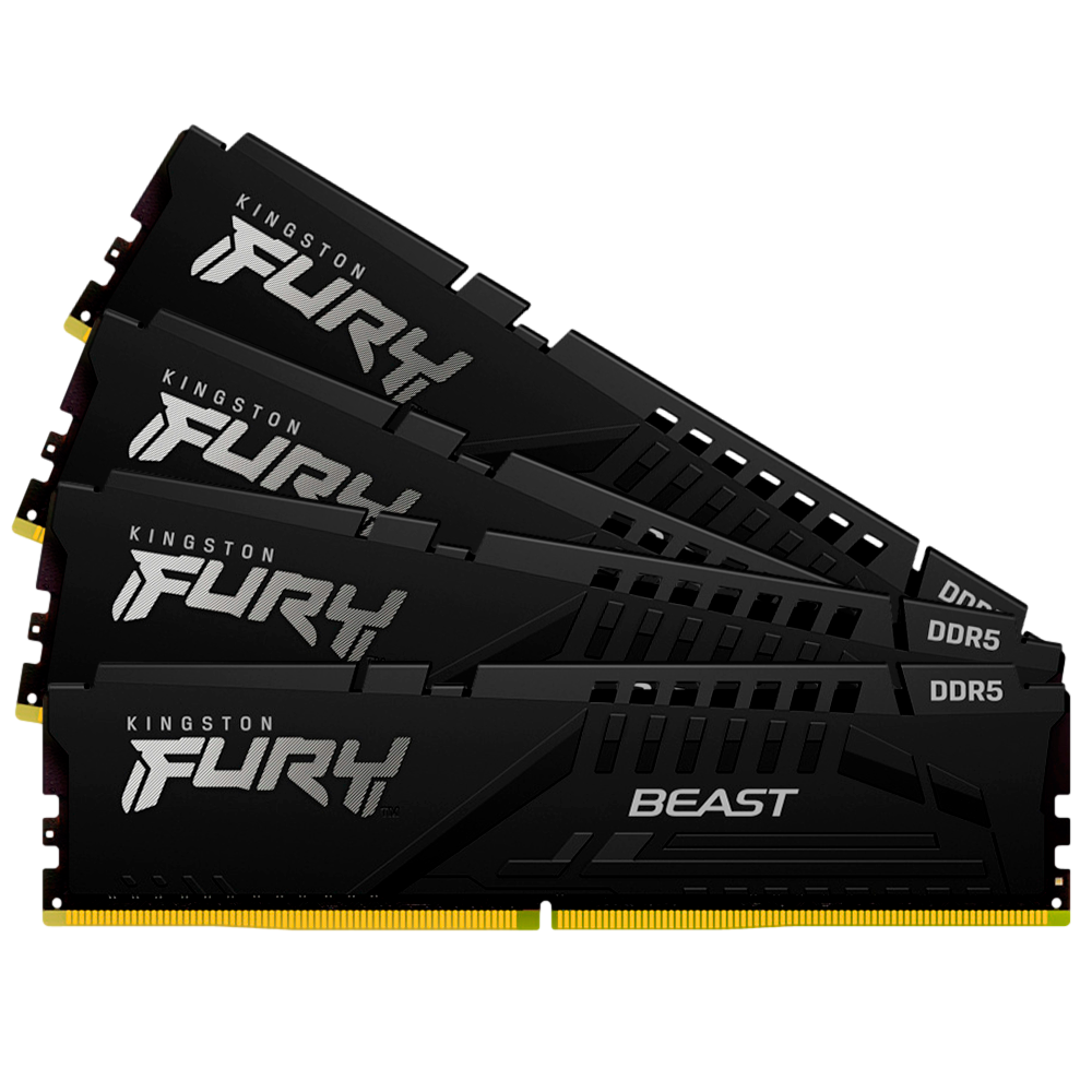 Memoria Ram Kingston FURY Beast DDR5 / 5600MHz / 128GB (4x32GB) / CL40 / XMP/EXPO / KF556C40BBK4 ...