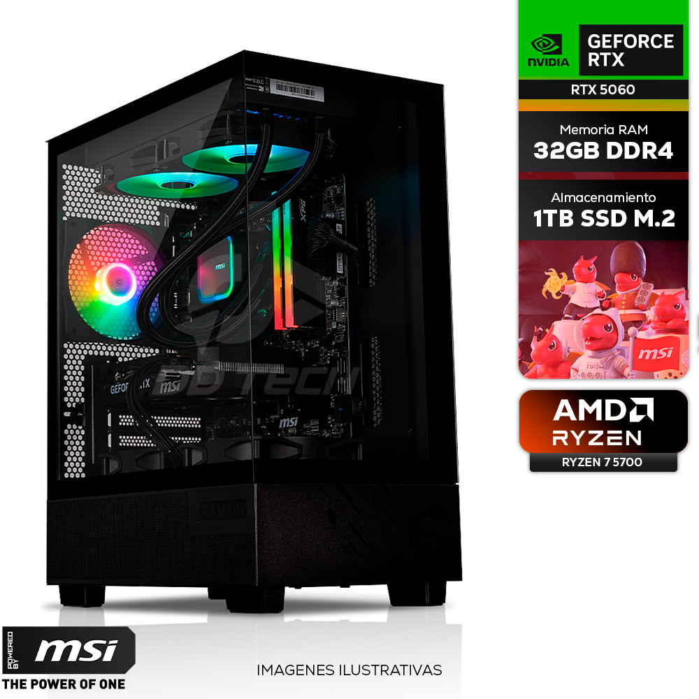Computadora PRIDE MSI PRO BLACK / AMD RYZEN 7 5700 / NVIDIA GeForce RTX ...