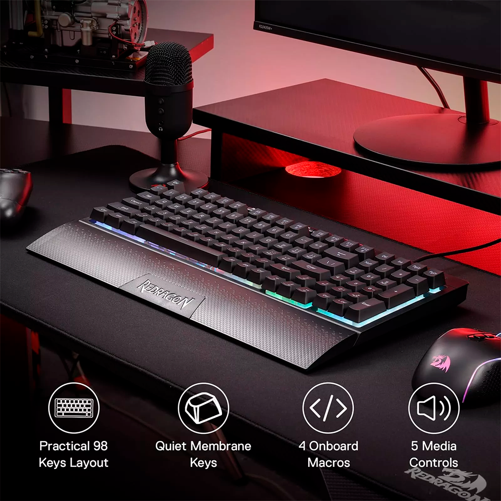 Teclado Gamer Redragon Shiva K515 / Alámbrico / RGB / Mecánico / K515 ...