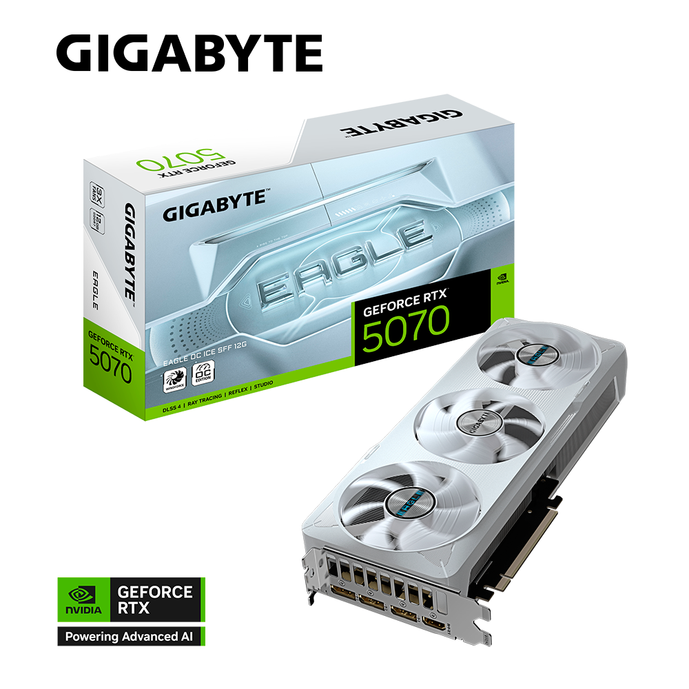 Tarjeta de Video GIGABYTE RTX 5070 Eagle OC ICE SFF / 12GB GDDR7 / 192 ...