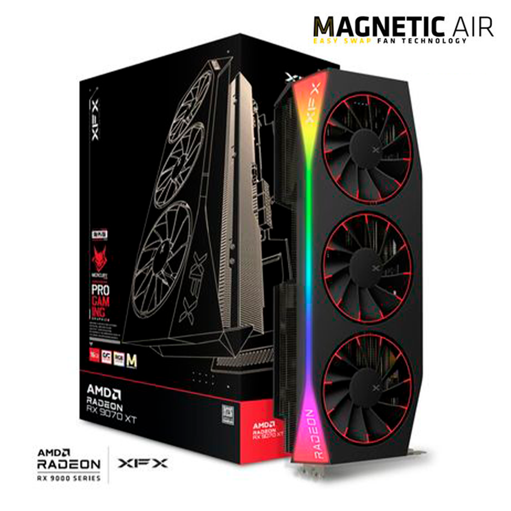 Tarjeta de Video XFX RX 9070 XT MERCURY / AMD Radeon / 16GB / 256-bit GDDR6 / PCI Express 5.0 ...