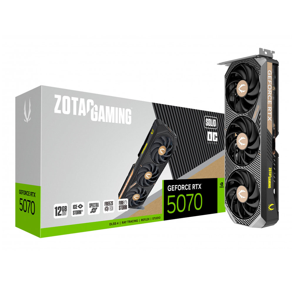 Tarjeta de Video ZOTAC NVIDIA GeForce RTX 5070 SOLID OC Edition / 12GB ...