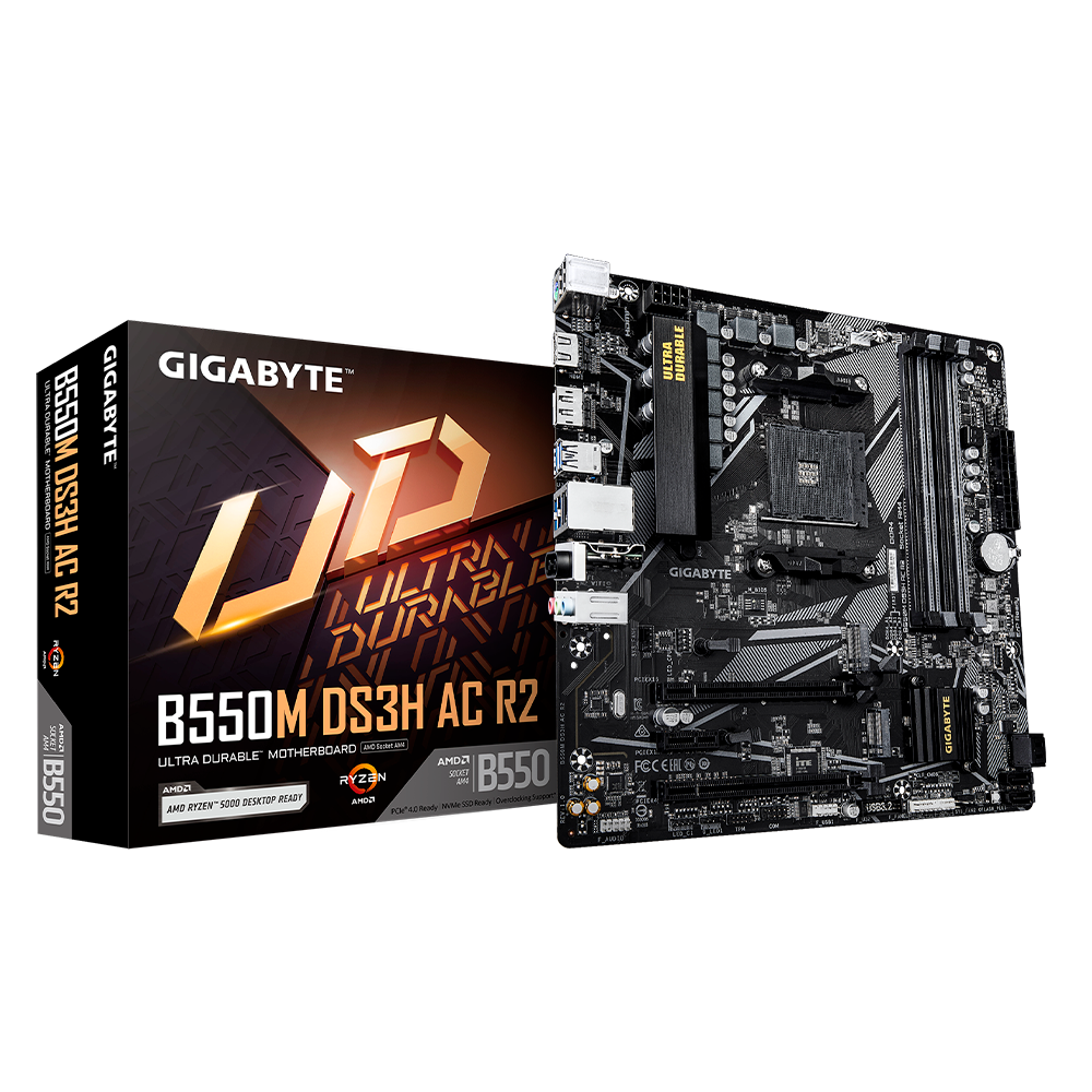 Tarjeta Madre Gigabyte B550M DS3H AC R2 / Micro-ATX / AM4 / AMD B550 ...