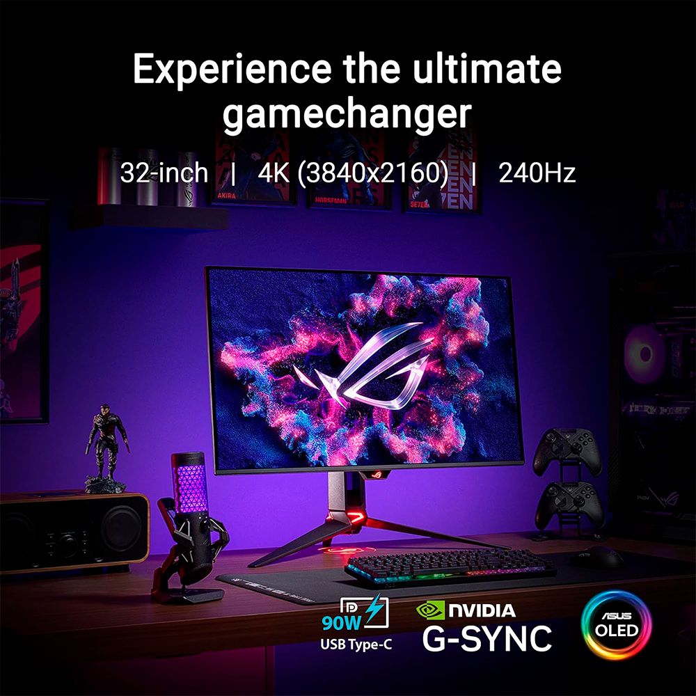 Monitor Gamer OLED ASUS ROG Swift / 32” / 4K / UHD (3840x2160) / 240Hz ...