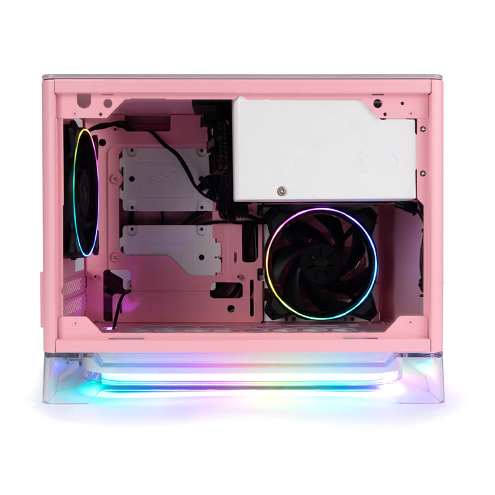 Gabinete InWin A1 Plus Pink / Mini ITX / Cristal Templado / Cargador ...
